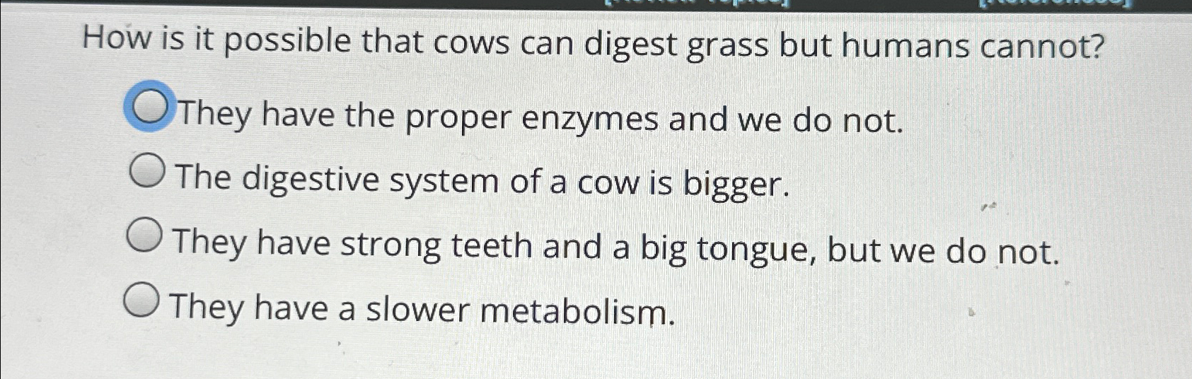 Solved How is it possible that cows can digest grass but | Chegg.com