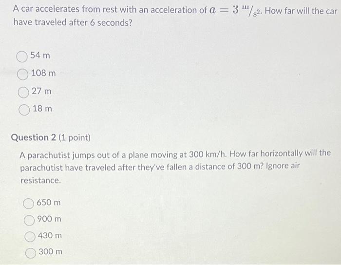 Solved A car accelerates from rest with an acceleration of | Chegg.com