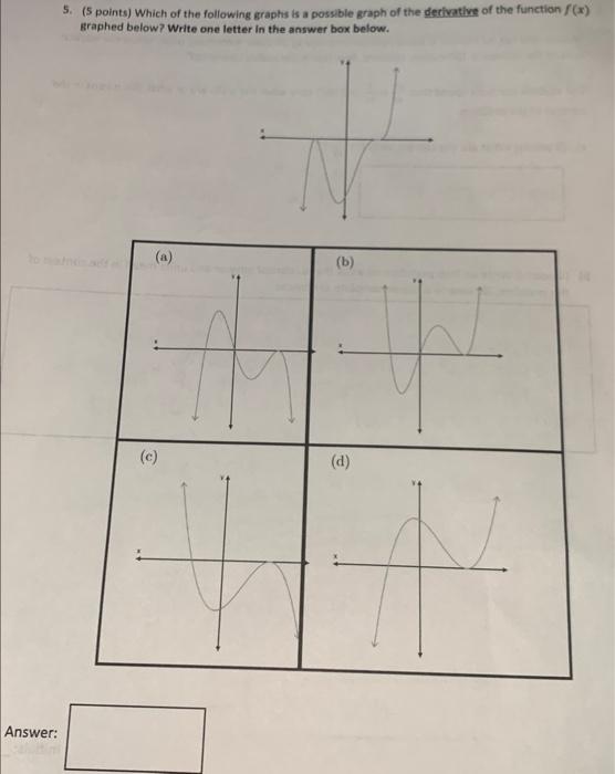 Solved 5. (5 points) Which of the following graphs is a | Chegg.com