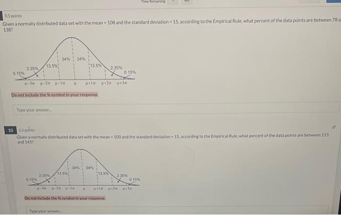 Solved 0.5 paints: Ilven a normaily distributed data set | Chegg.com