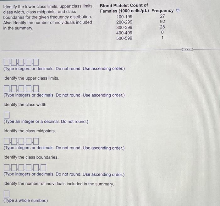 Solved (Type integers or decimals. Do not round. Use | Chegg.com