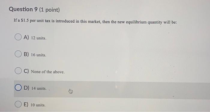 Solved Question 8 (1 point) Based on the equilibrium | Chegg.com