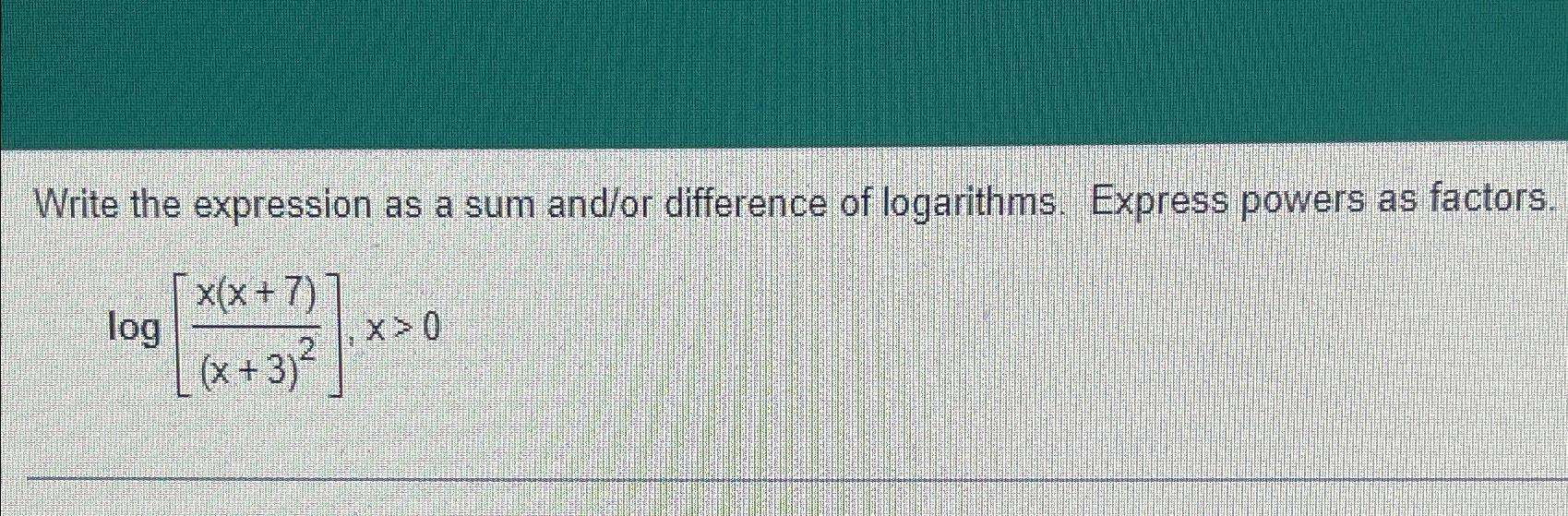 Solved Write the expression as a sum and/or difference of | Chegg.com