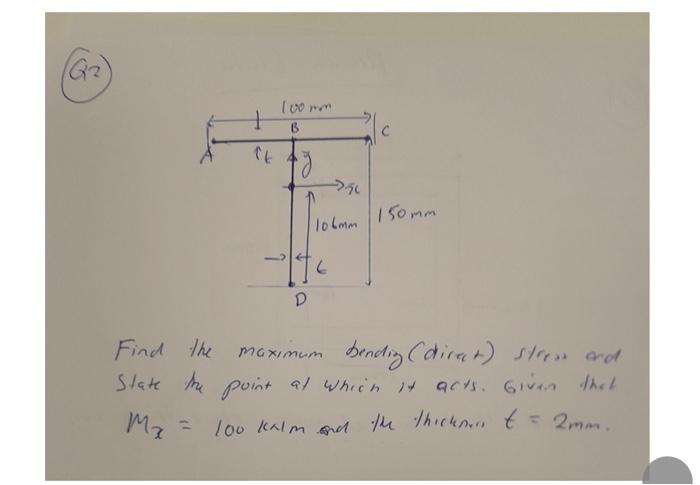 Solved Find the maximum bendig (direct) stros and Slate the | Chegg.com