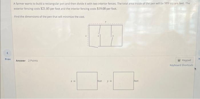 Solved A farmer wants to build a rectangular pen and then | Chegg.com