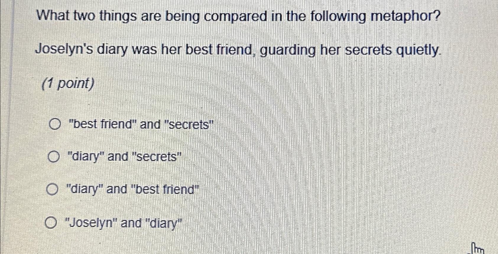 Solved What two things are being compared in the following | Chegg.com