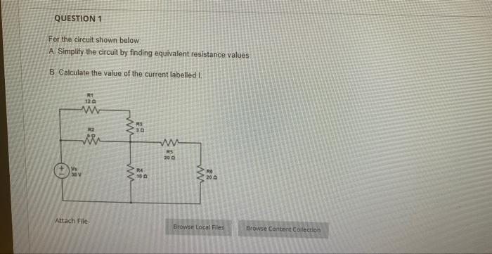 Solved For the circuit shown below: A. Simplify the circuit | Chegg.com