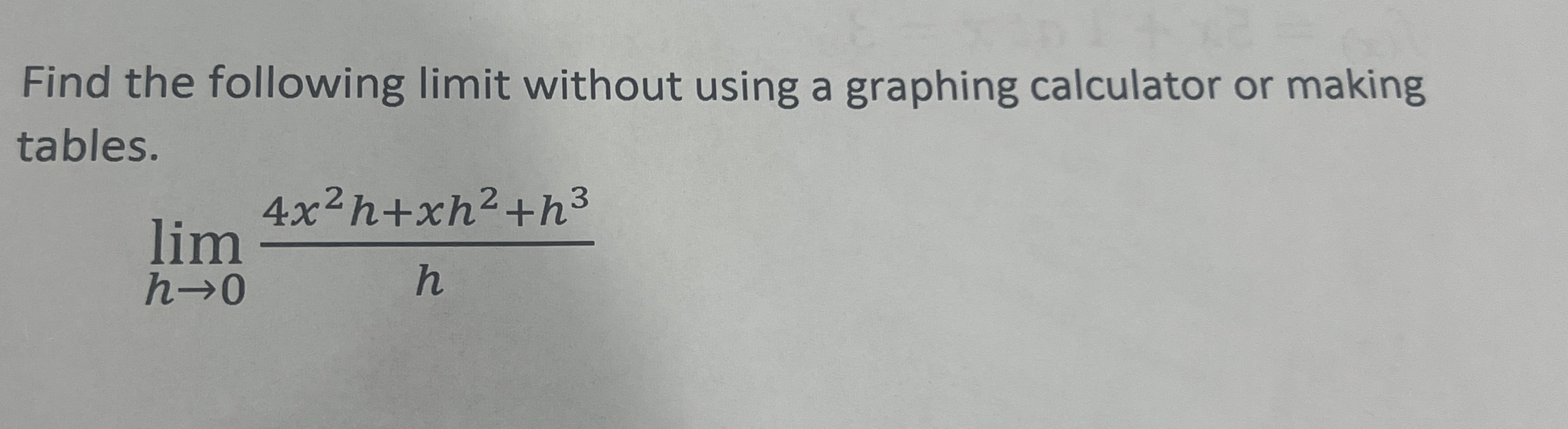 Solved Find the following limit without using a graphing | Chegg.com