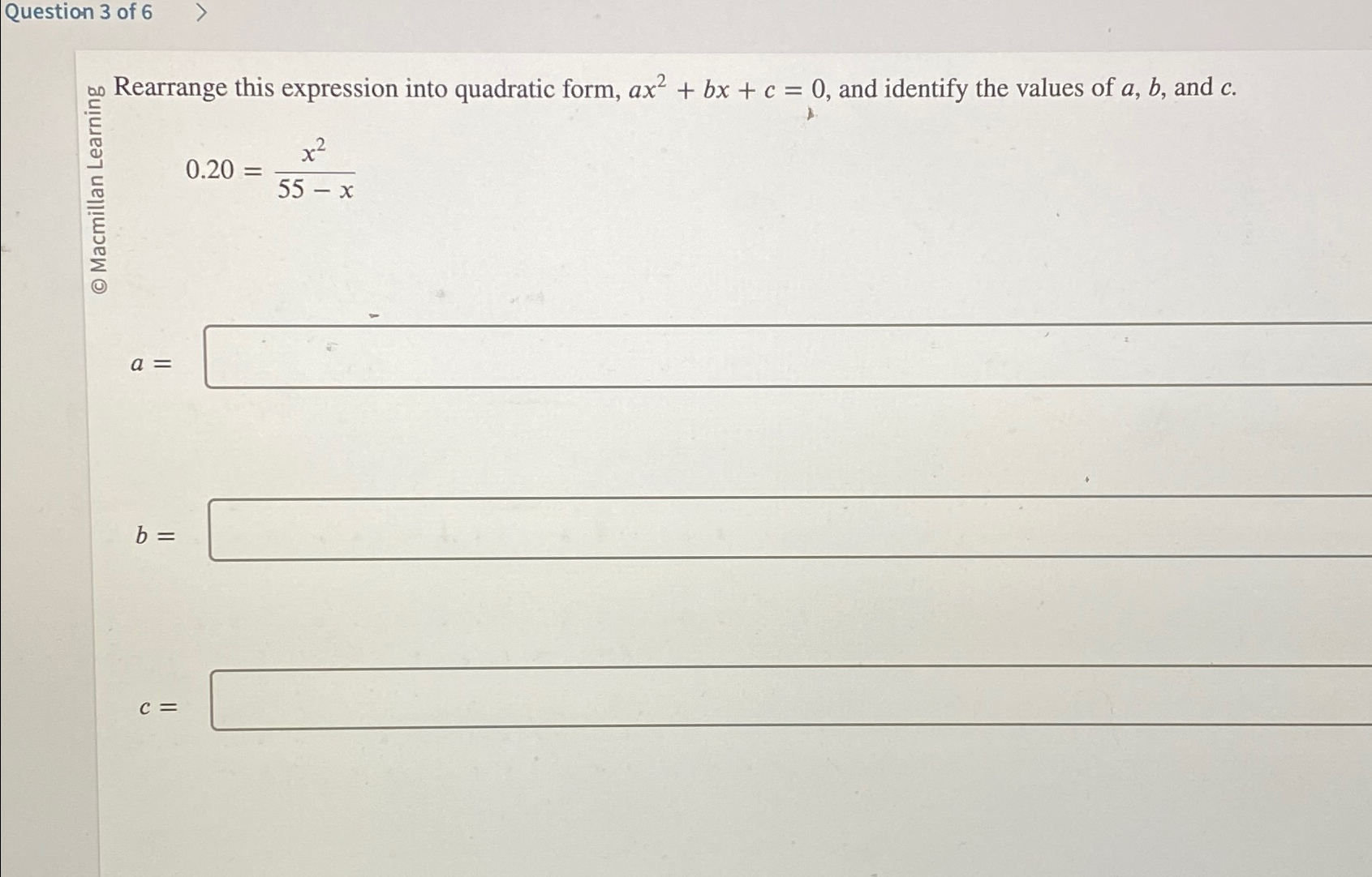 Solved Question 3 ﻿of 6an Rearrange this expression into | Chegg.com