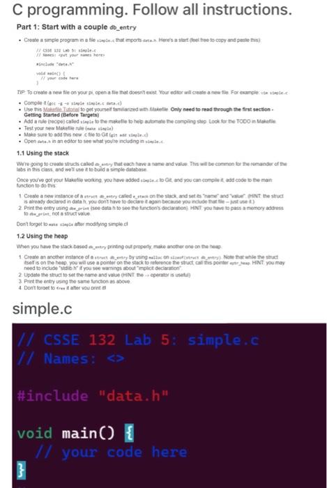 Solved Part 1: Start with a couple db_entry - Create a | Chegg.com