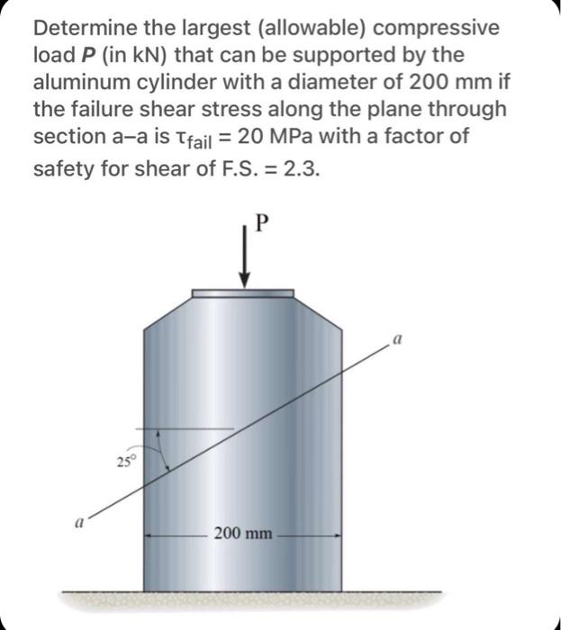 Solved Determine the largest (allowable) compressive load P | Chegg.com
