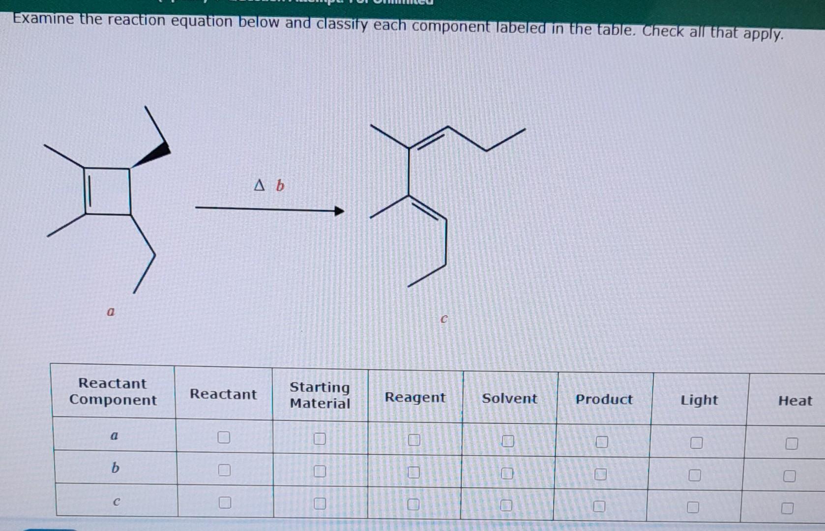 Solved Examine the reaction equation below and classify each | Chegg.com