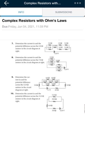 Solved Complex Resistors with... 000 INFO SUBMISSIONS | Chegg.com