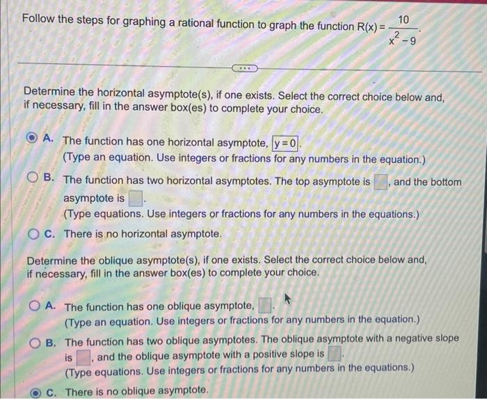 Solved Follow the steps for graphing a rational function to | Chegg.com