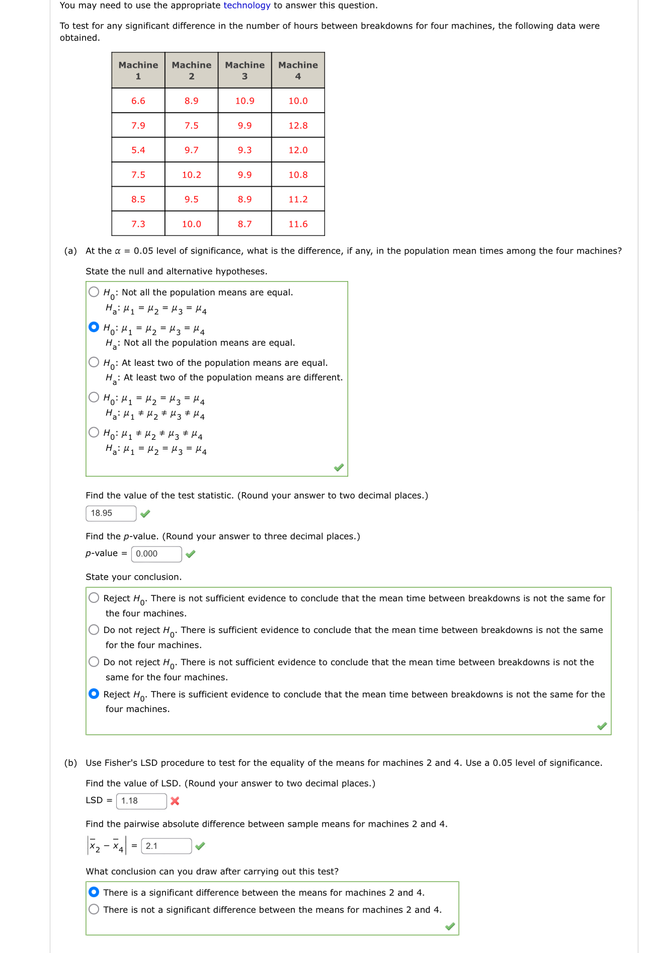 Please help with LSD= | Chegg.com