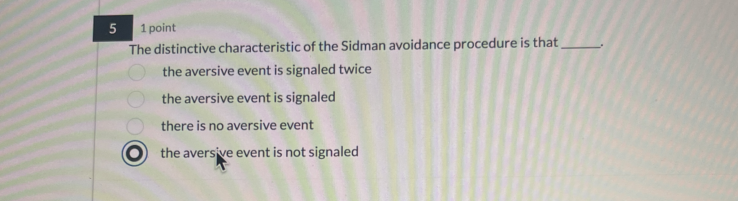 Solved 51 ﻿pointThe distinctive characteristic of the Sidman | Chegg.com