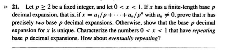 Solved 21. Let p≥2 be a fixed integer, and let 0 | Chegg.com