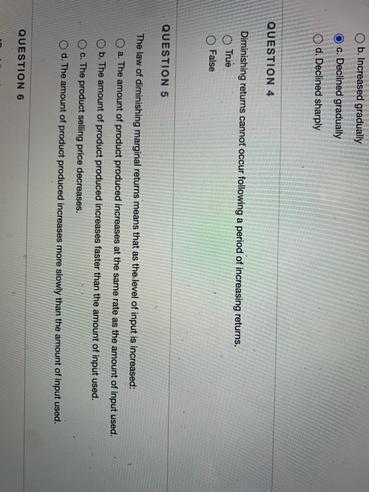 Solved b. Increased gradually c. Declined gradually O d. | Chegg.com