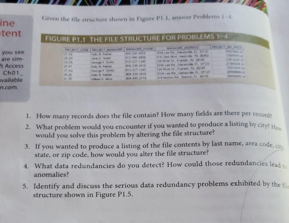 Solved Given the file structure shown in Figure P1), answer | Chegg.com