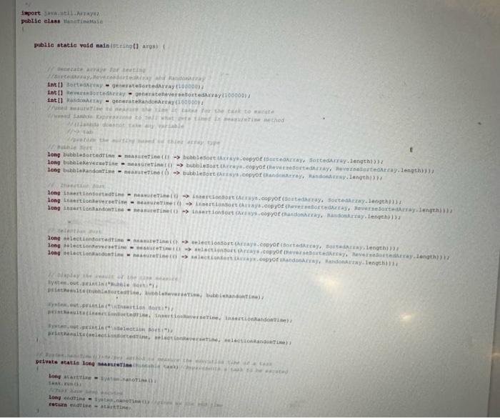 Solved Task: 1. Update your Java sort test program from | Chegg.com