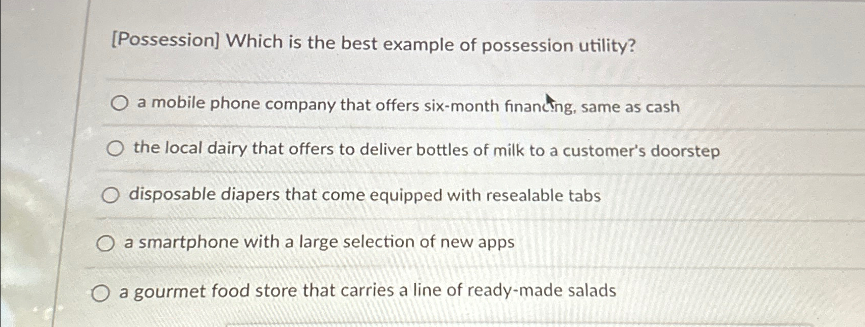 Solved [Possession] ﻿Which is the best example of possession | Chegg.com