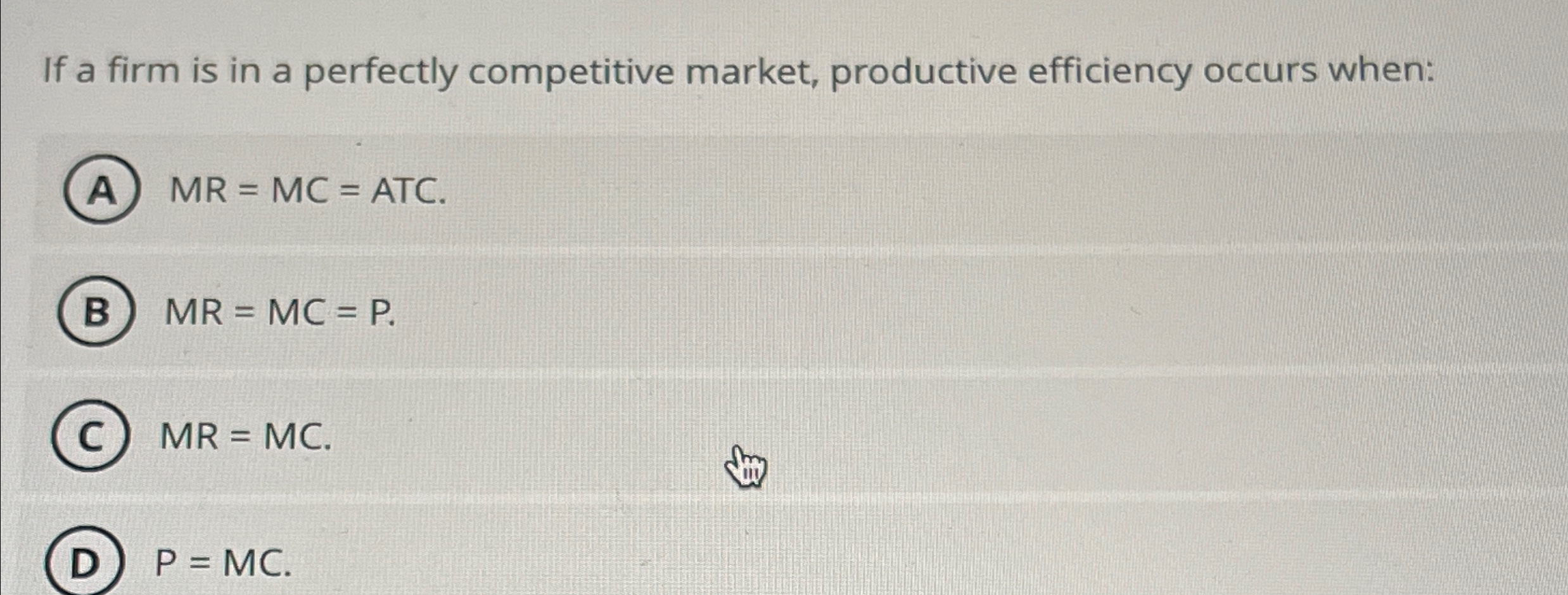 Solved If a firm is in a perfectly competitive market, | Chegg.com