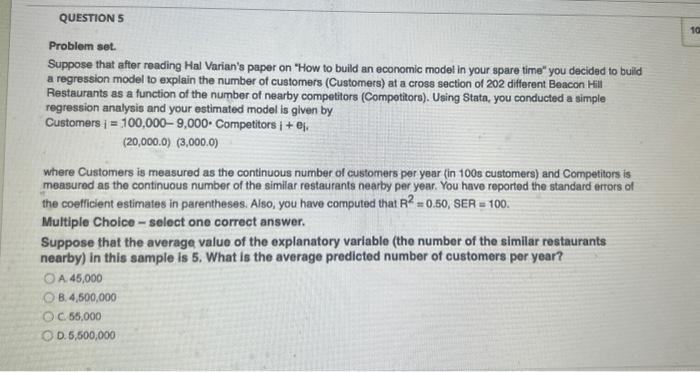 Solved Problem set. Suppose that after reading Hal Varian's | Chegg.com