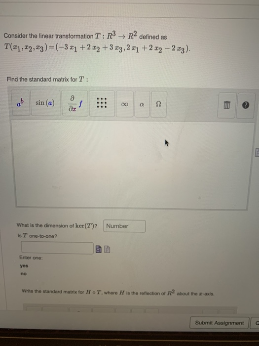 Solved Consider the linear transformation T: R R2 defined as | Chegg.com