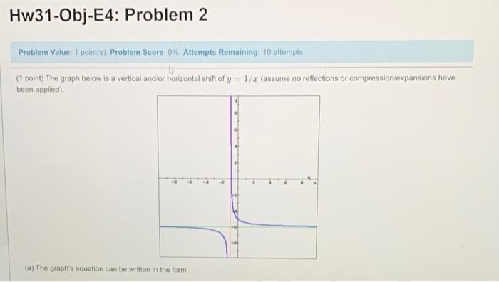 Solved Hw31-Obj-E4: Problem 2 Problem Value: 1 | Chegg.com