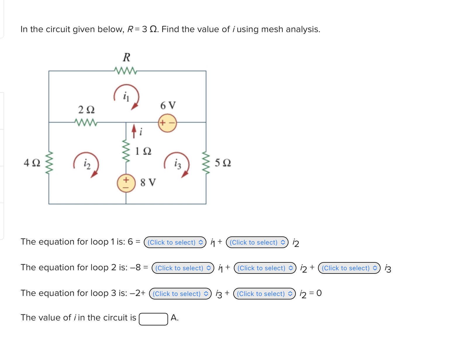 Solved In the circuit given below, R=3Ω. ﻿Find the value of | Chegg.com