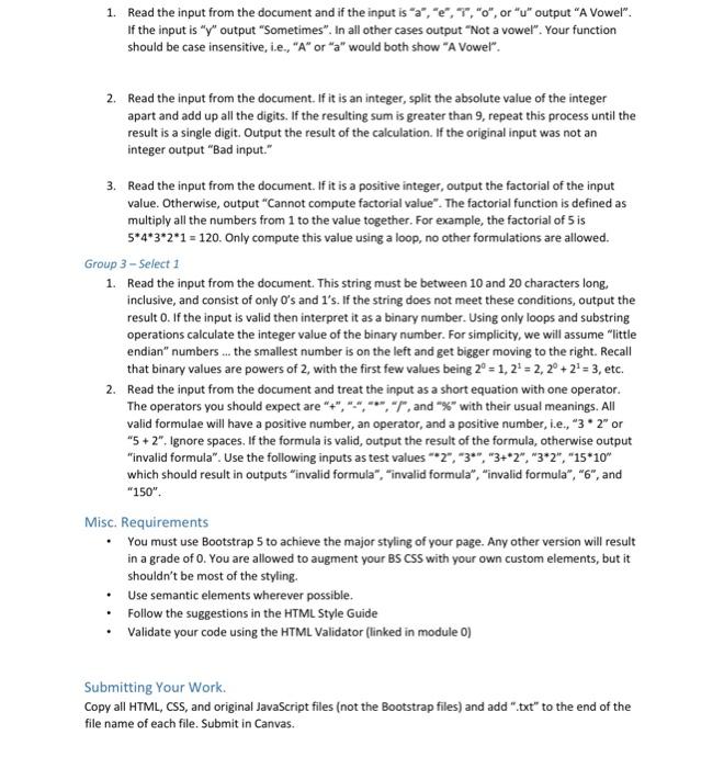 Solved Create 1 HTML file, 1 JavaScript file, and at most 1 | Chegg.com