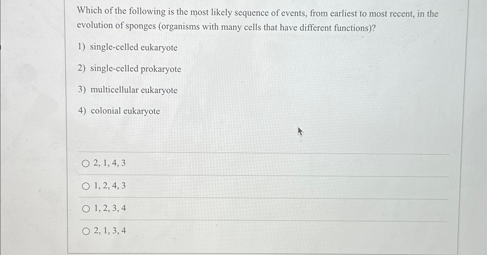 Solved Which of the following is the most likely sequence of | Chegg.com