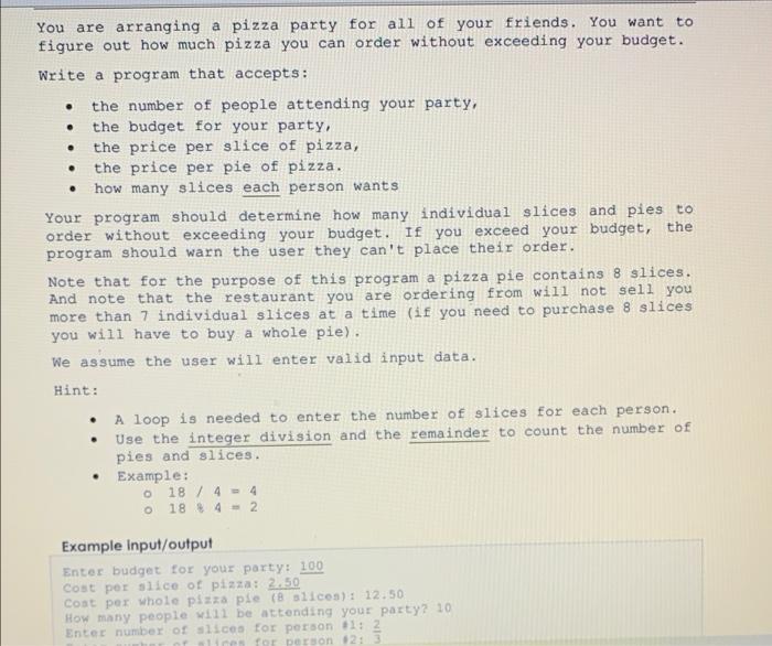 Solved . You are arranging a pizza party for all of your | Chegg.com