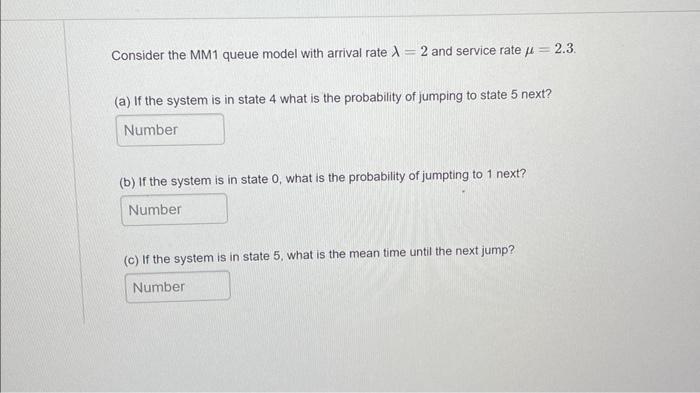 Solved Consider the MM1 queue model with arrival rate λ=2 | Chegg.com