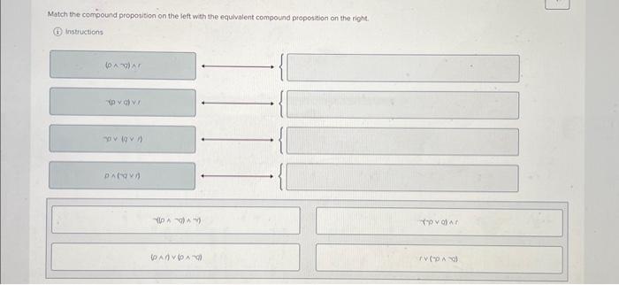 Match the compound proposition on the left with the | Chegg.com
