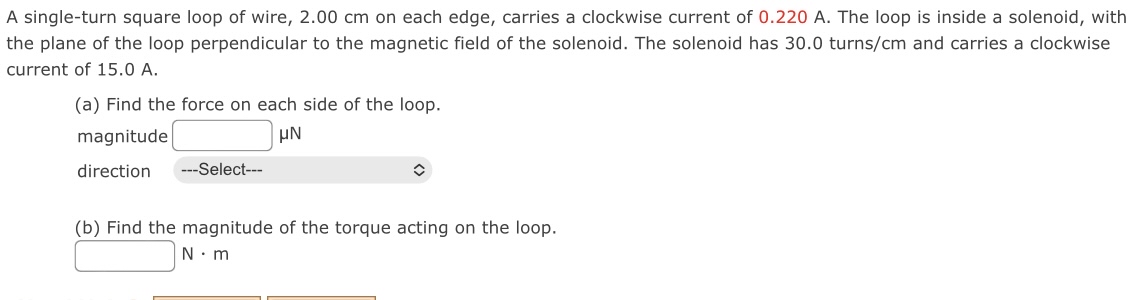 Solved A single-turn square loop of wire, 2.00cm ﻿on each | Chegg.com