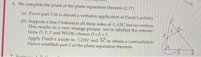 Solved 6. We complete the proof of the plane separation | Chegg.com