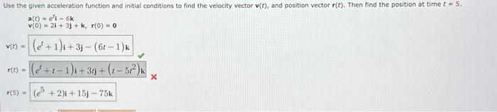 Solved Use the given acceleration function and initial | Chegg.com