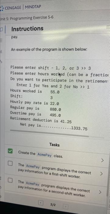 Solved Create the AcmePay program for Acme Parts, which runs | Chegg.com