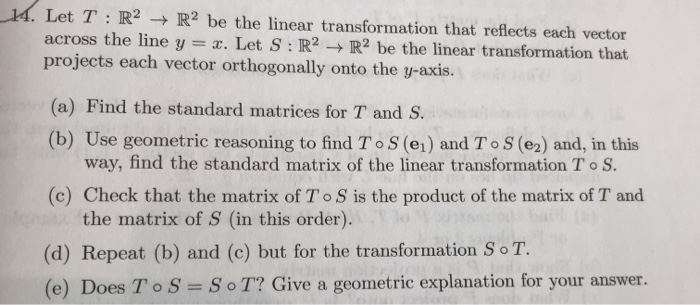 Solved 14. Let T : R2 + R2 be the linear transformation that | Chegg.com