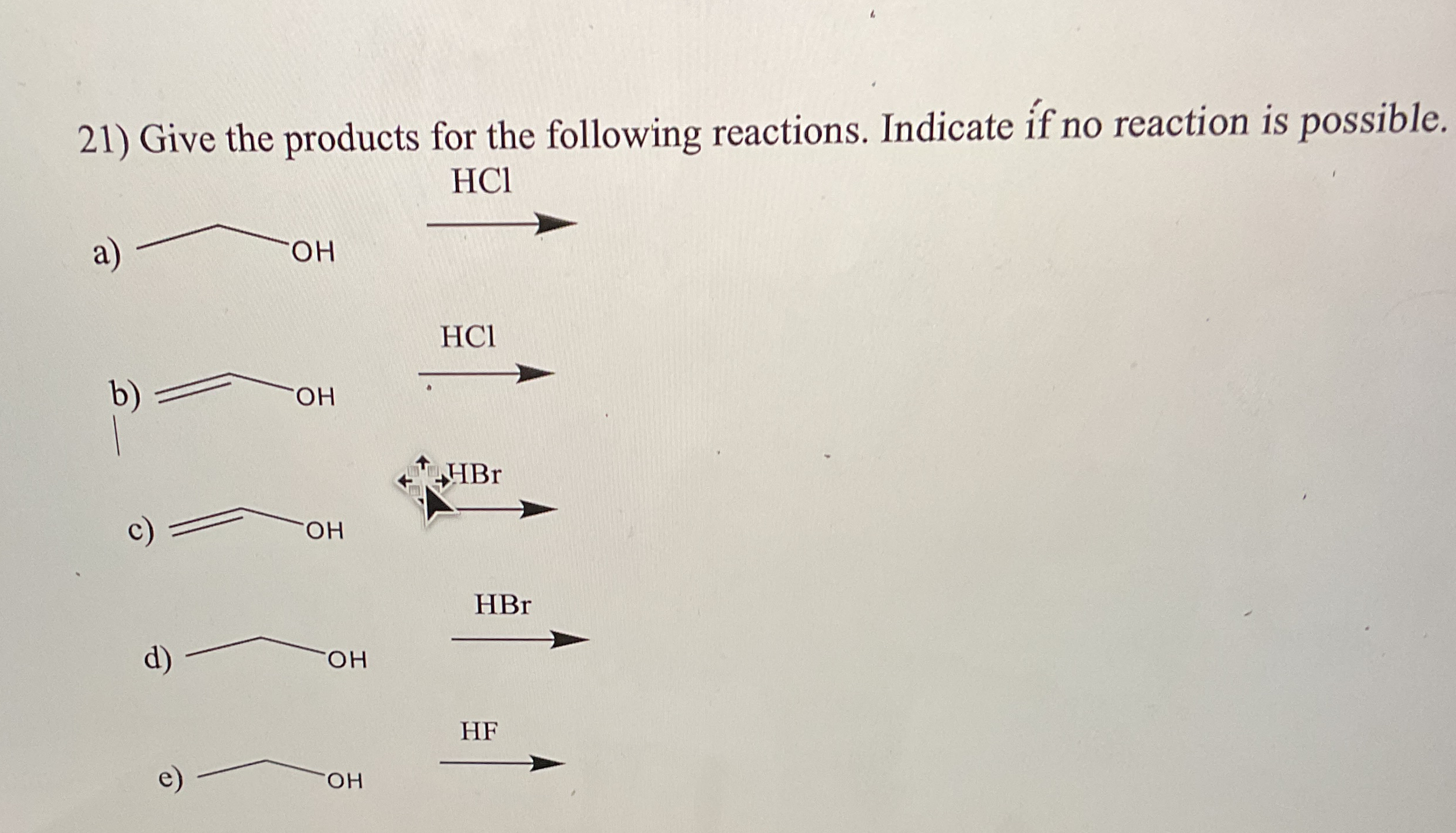 Solved Give the products for the following reactions. | Chegg.com