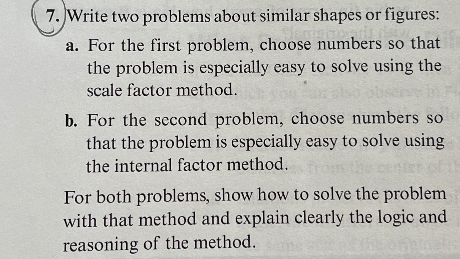 Solved Write two problems about similar shapes or figures:b. | Chegg.com