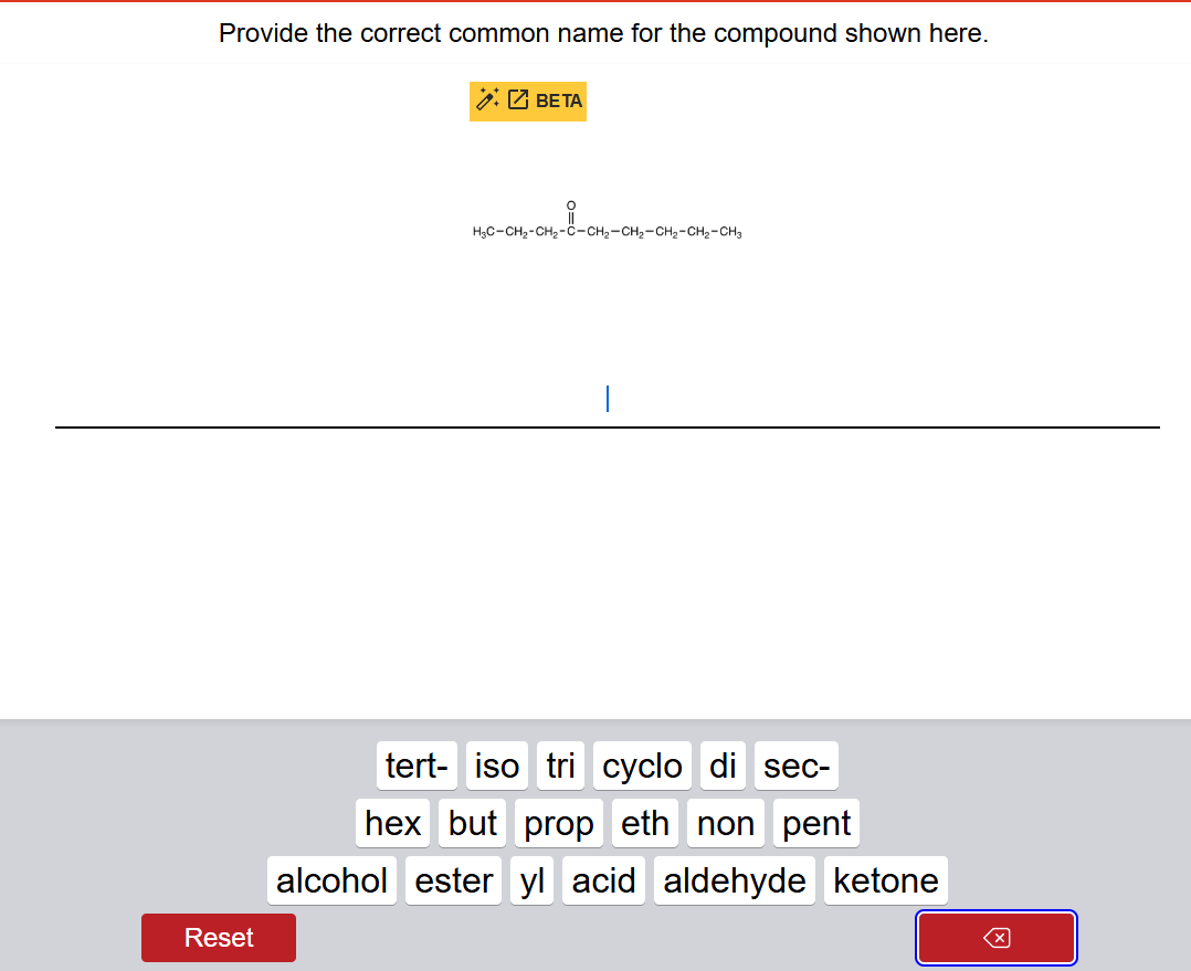 Solved Provide the correct common name for the compound | Chegg.com