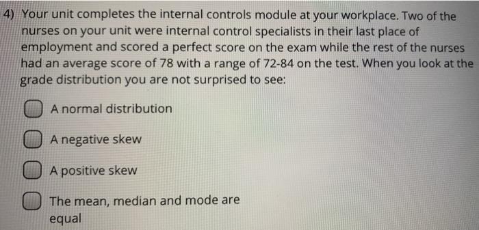 Solved 4) Your unit completes the internal controls module | Chegg.com