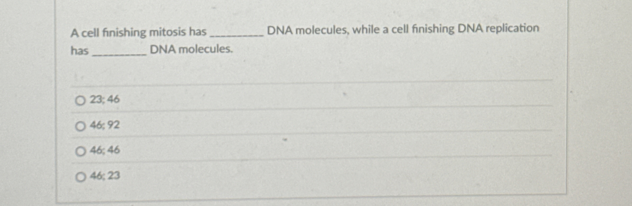 Solved A cell finishing mitosis has q, ﻿DNA molecules, while | Chegg.com