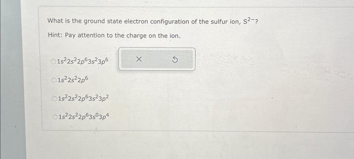 Solved What is the ground state electron configuration of | Chegg.com