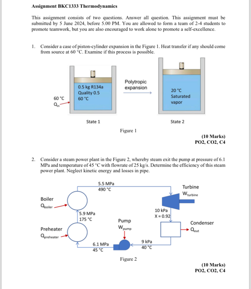 Solved Assignment BKC1333 ﻿ThermodynamicsThis assignment | Chegg.com