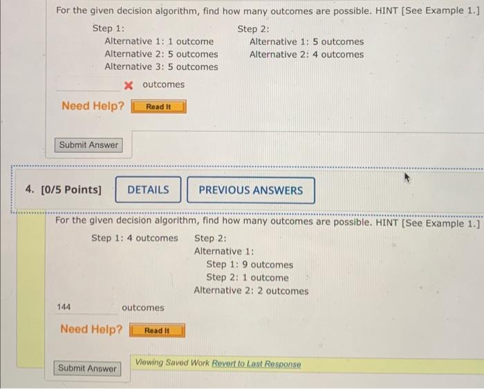 Solved For the given decision algorithm, find how many | Chegg.com