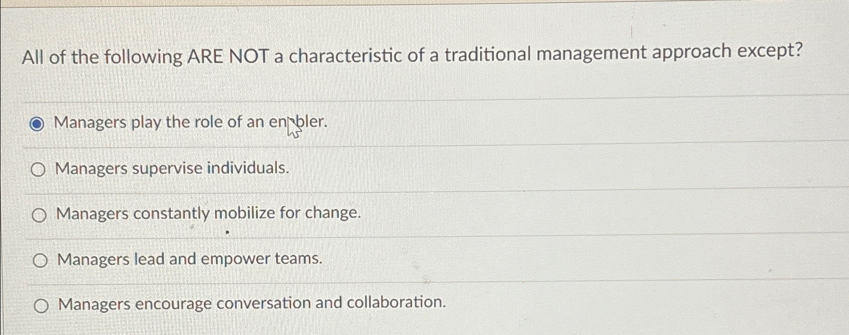 Solved All of the following ARE NOT a characteristic of a | Chegg.com