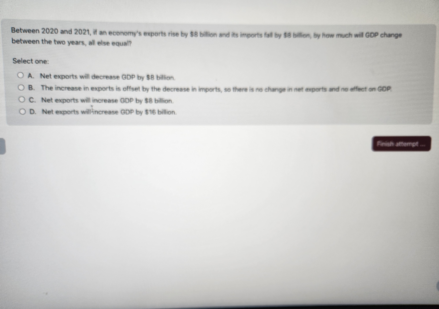 Solved Between 2020 ﻿and 2021 , ﻿if an economy's exports | Chegg.com